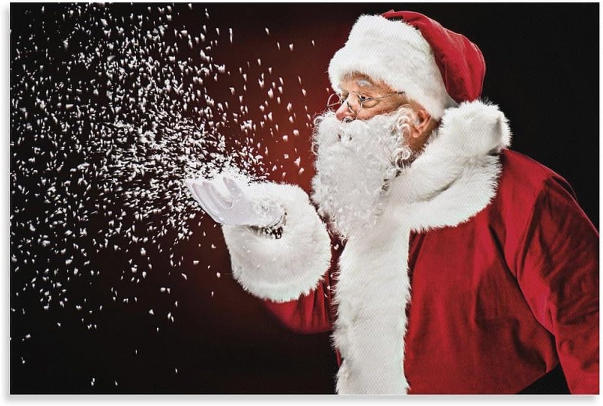 Amazon.com: Santa Claus Blowing Snowflakes Winter Holidays Christmas Is ...