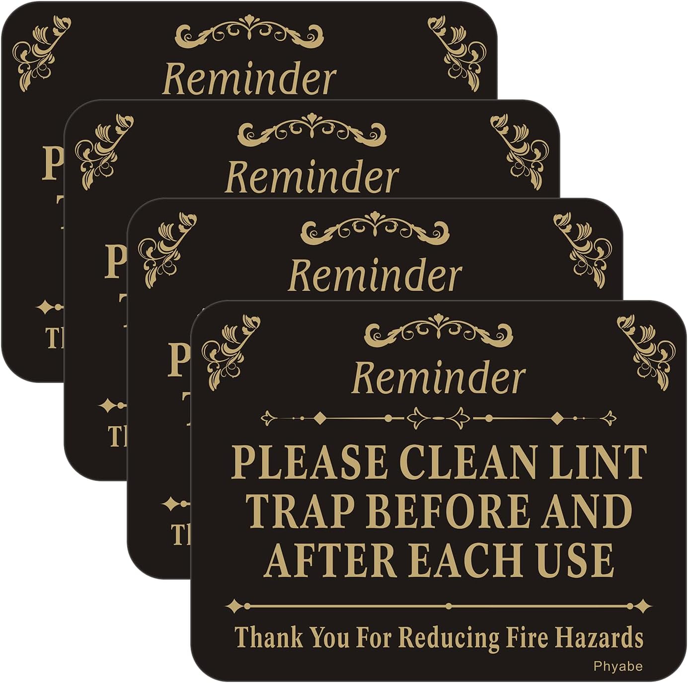 Amazon.com: Phyabe 4 PCS Please Clean Lint Trap Before and After Each ...