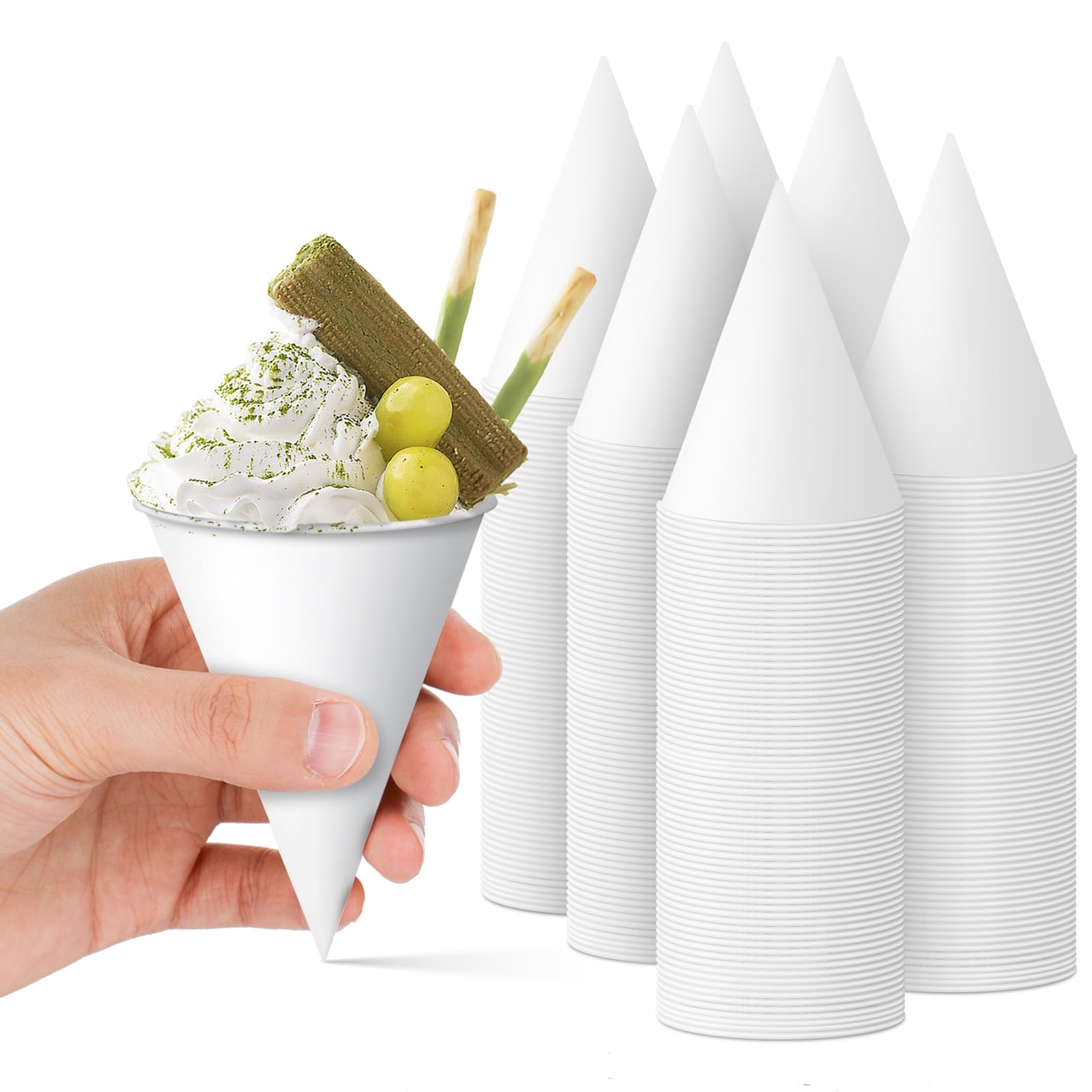 Amazon.com: Dualshine 800pcs Snow Cone Cups,4 oz Disposable White Paper ...