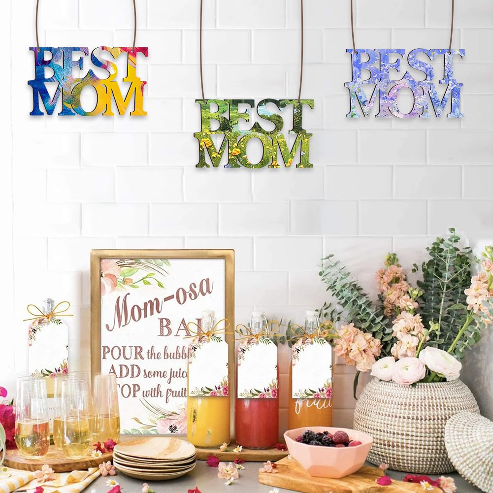 Snapklik.com : Adboros 60Pcs Best MOM Unfinished Wood Crafts, Mothers ...