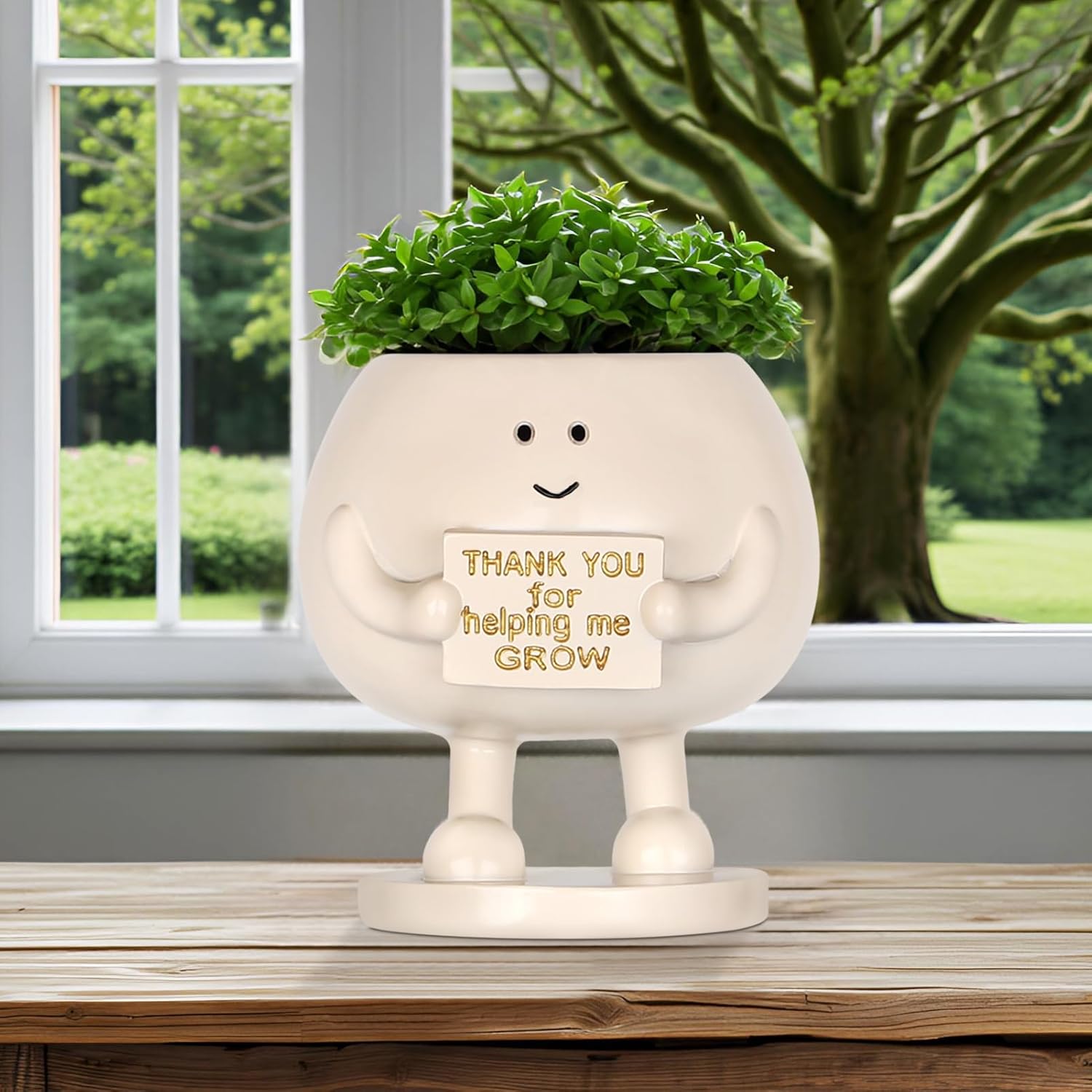 Amazon.com: KIUGCO Smiley Face Flower Pot Planter -Thank You for ...