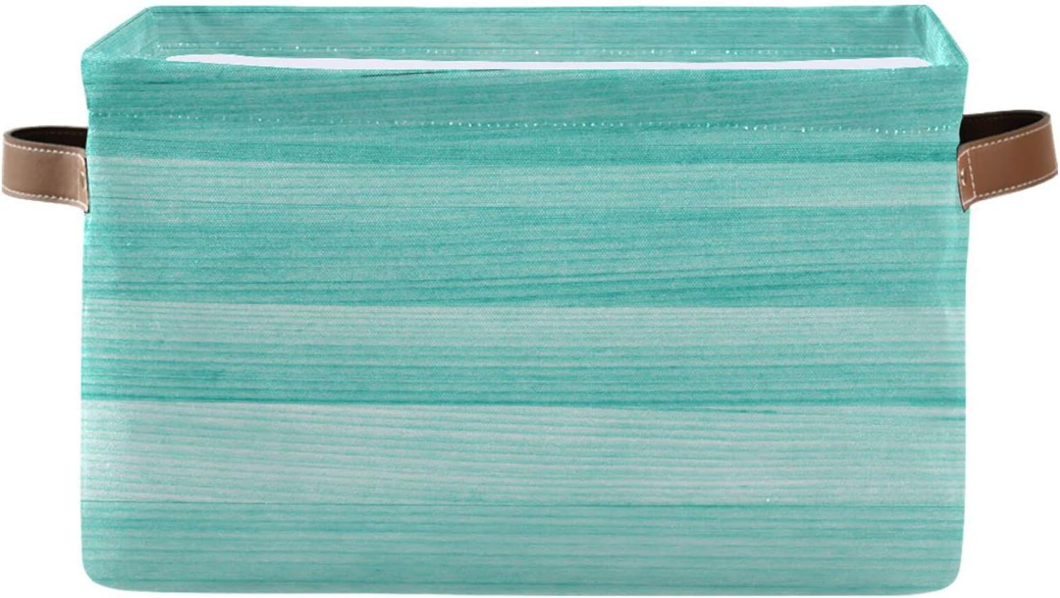 Amazon.com: Teal Turquoise Green Wood Storage Basket Teal Storage Bin ...