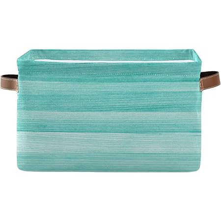 Amazon.com: Teal Turquoise Green Wood Storage Basket Teal Storage Bin ...