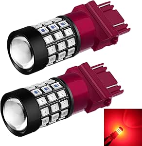 Amazon.com: Alla Lighting 2pcs Super Bright Pure Red 4157NA 4157NAK ...