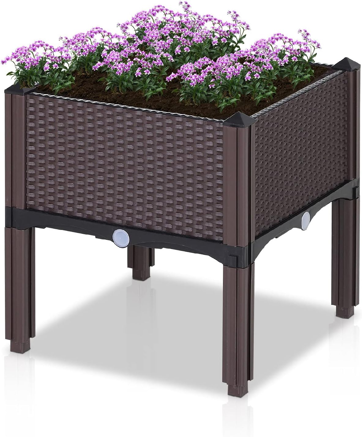 Taylor & Brown Set Of 2 Elevated Plastic Raised Garden Bed Planter Box ...