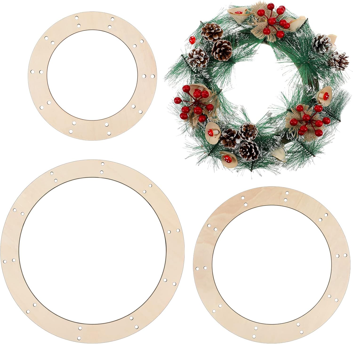 Amazon.com: Seewey 6 Pcs Wooden Wreath Frames for Crafts Wood Wreath ...