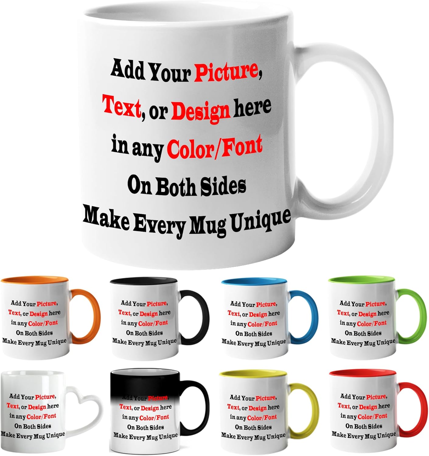 Personalised Mug - Customised Your Text, Picture, Design or Logo on ...