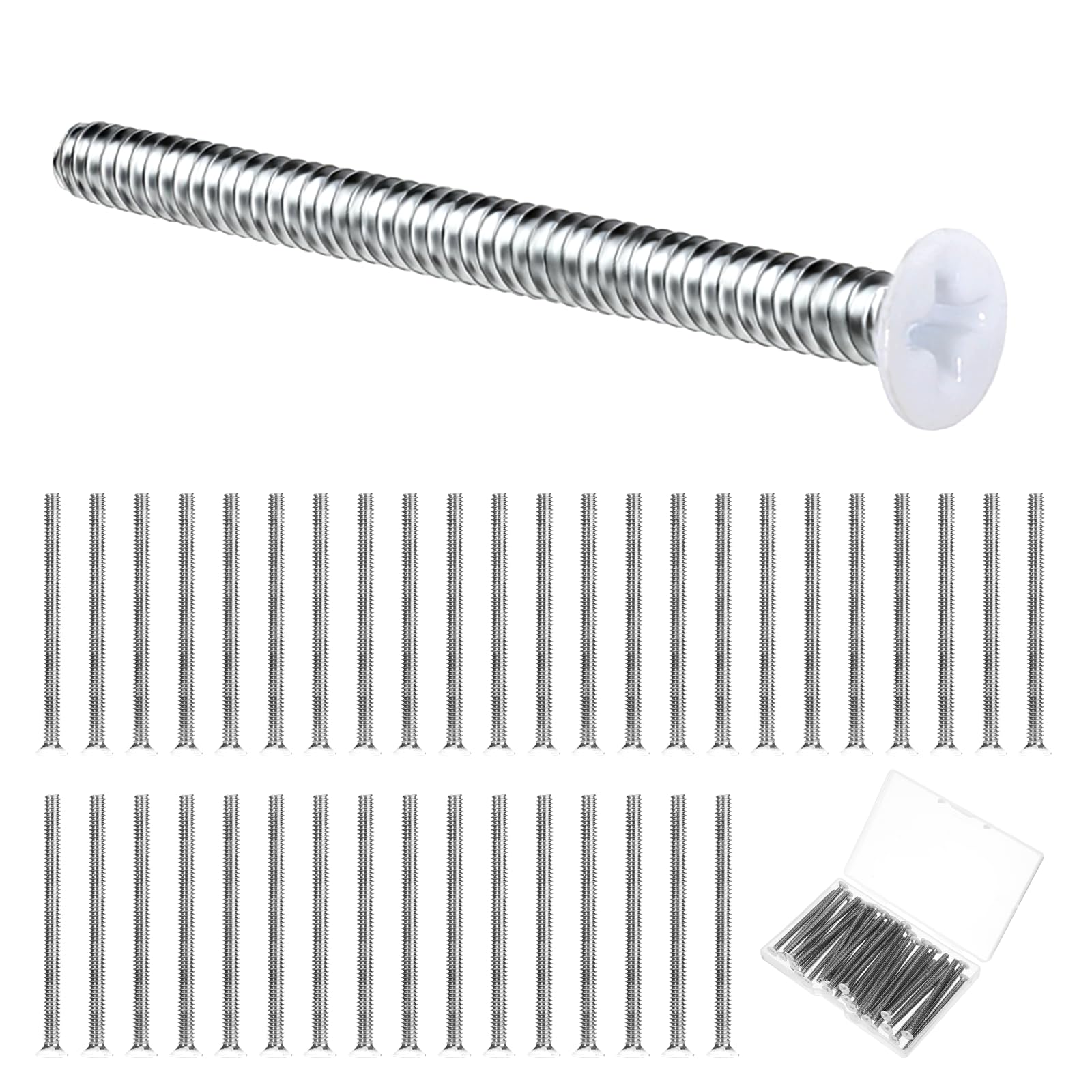 40pcs Extra Long Outlet Screws 6-32 x 2 Inch White Long Electrical ...