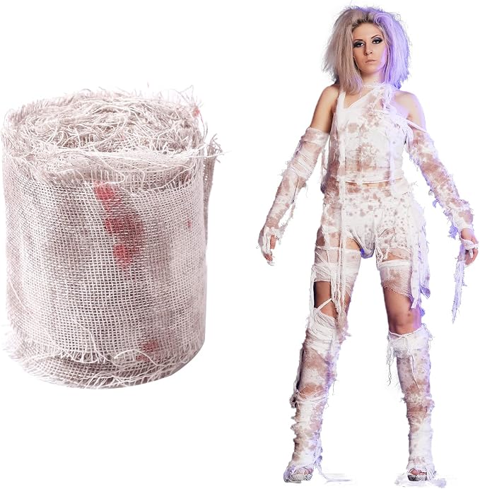 Amazon.com: Preboun Halloween Mummy Bandage Wrap Bloody Gauze Zombie ...