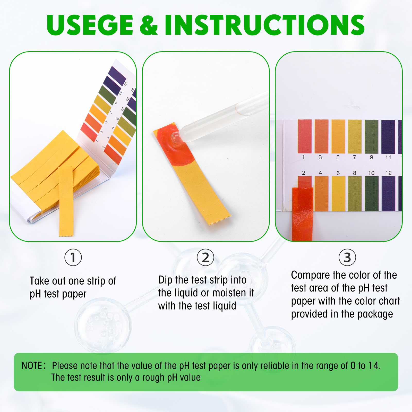Snapklik.com : Handepo 50 Pack pH Test Strips 1-14 Universal pH Test ...