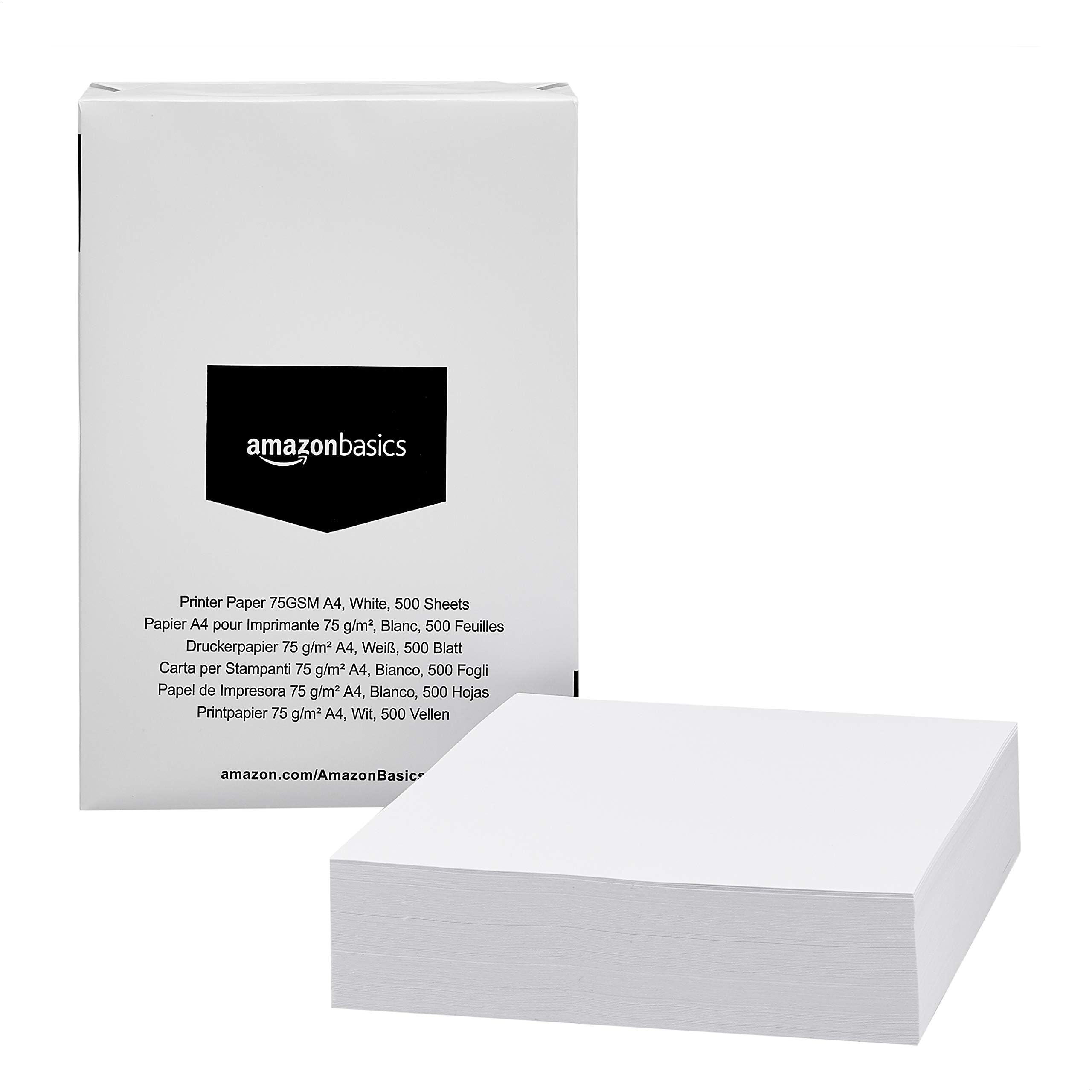 Amazon Basics Printer Paper 75GSM A4, 500 Count, White : Amazon.co.uk ...