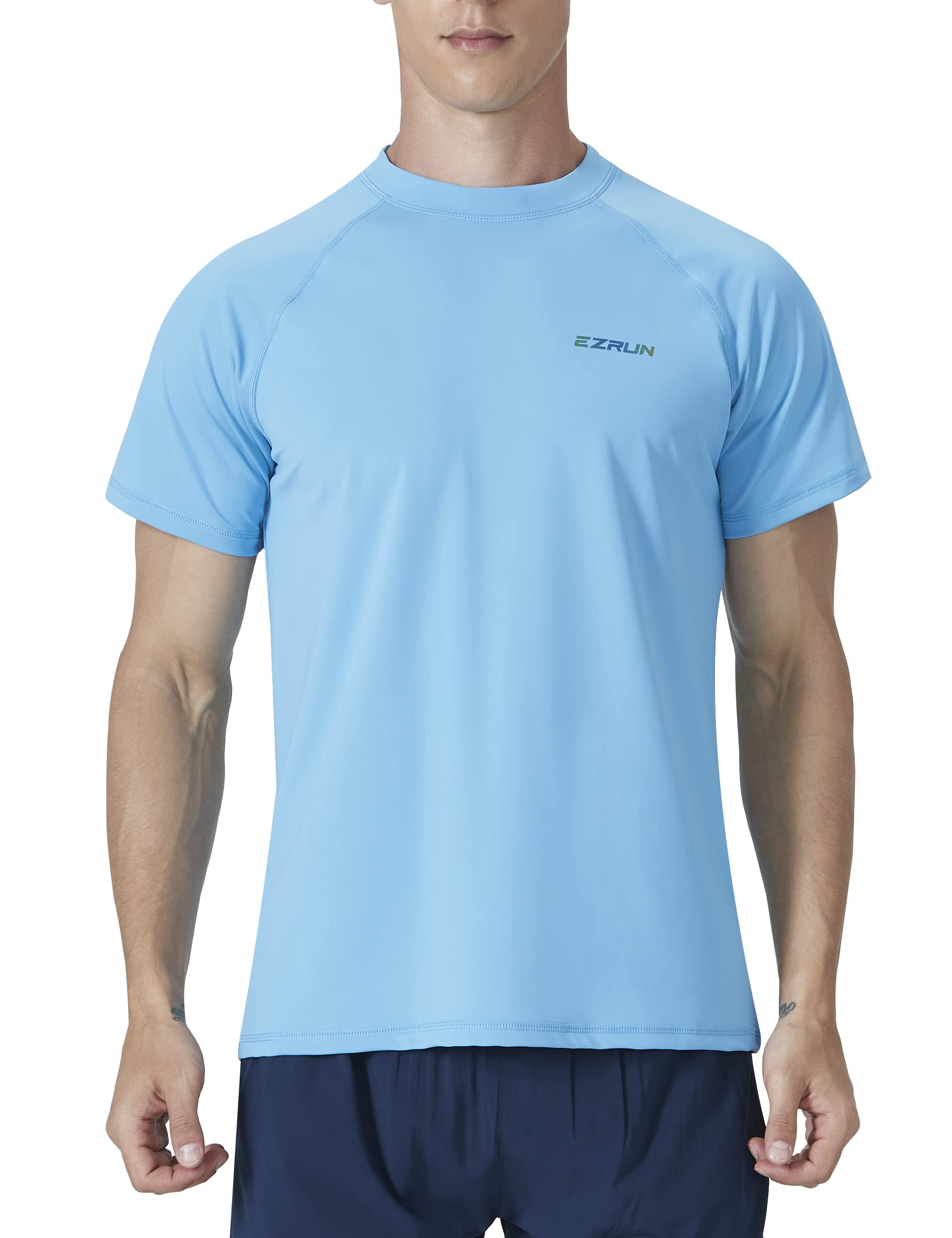 Men's Swim Shirt Quick Dry Rash Guard Shirts UPF 50+ Sun Protection ...