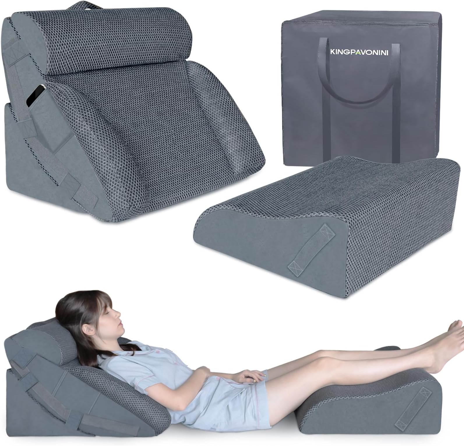 Amazon.com: Orthopedic Bed Wedge Pillow Set - 6 Piece Foam Support ...