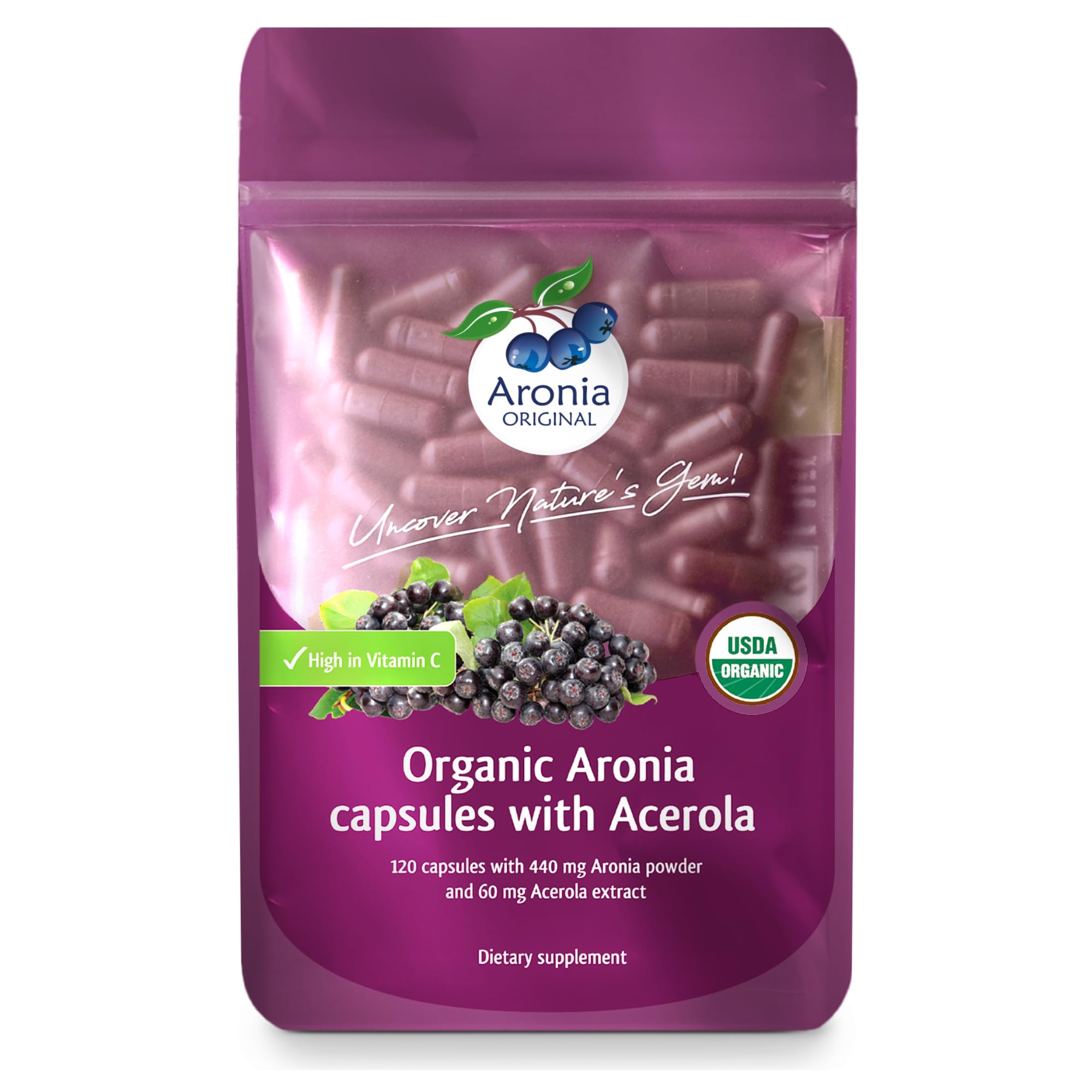 Amazon.com: Aronia Berry Capsules Organic (60 Servings) | 17,600 mg ...