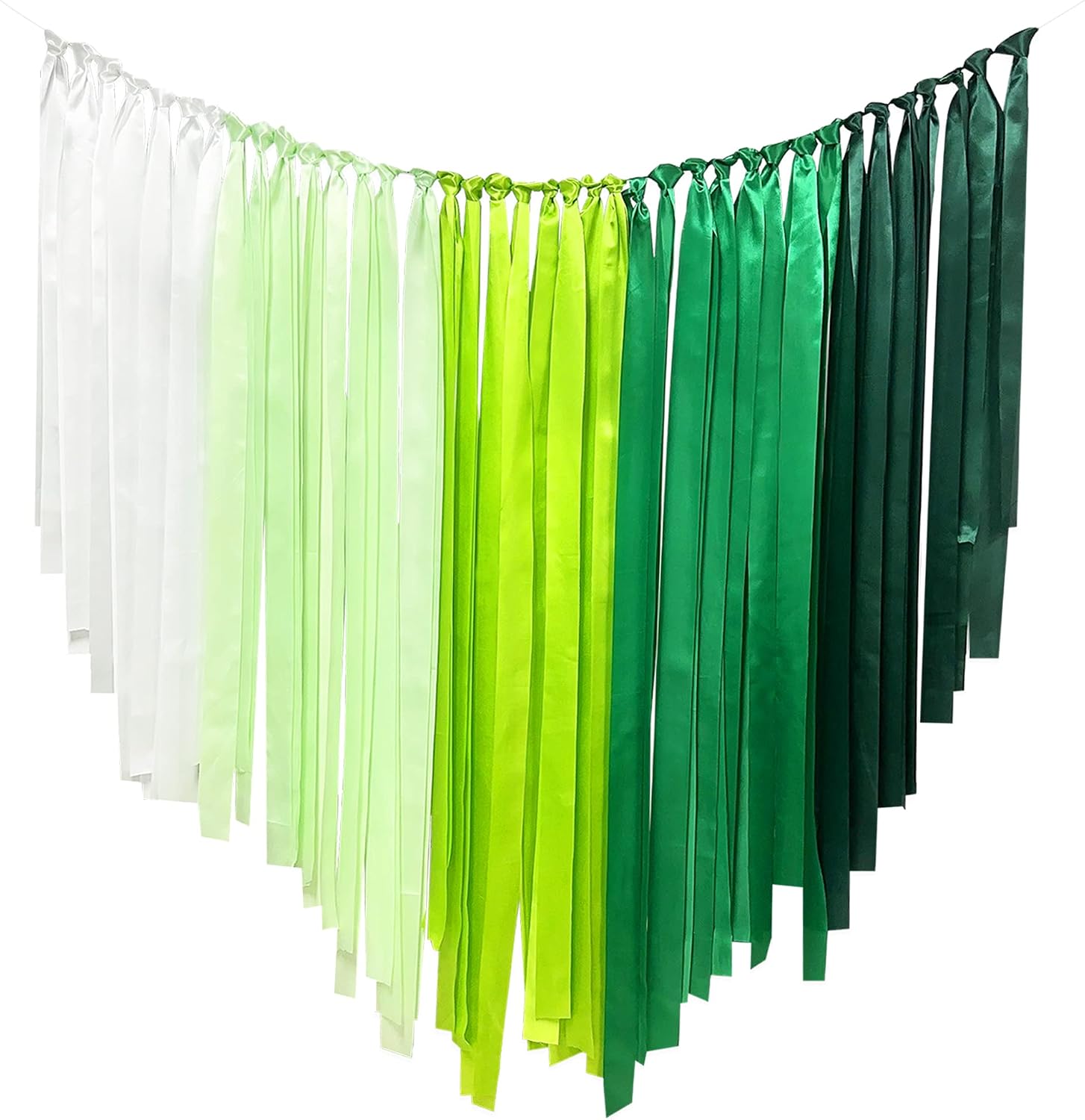 Amazon.com: Green and White Party Decorations Green Satin Ribbon ...