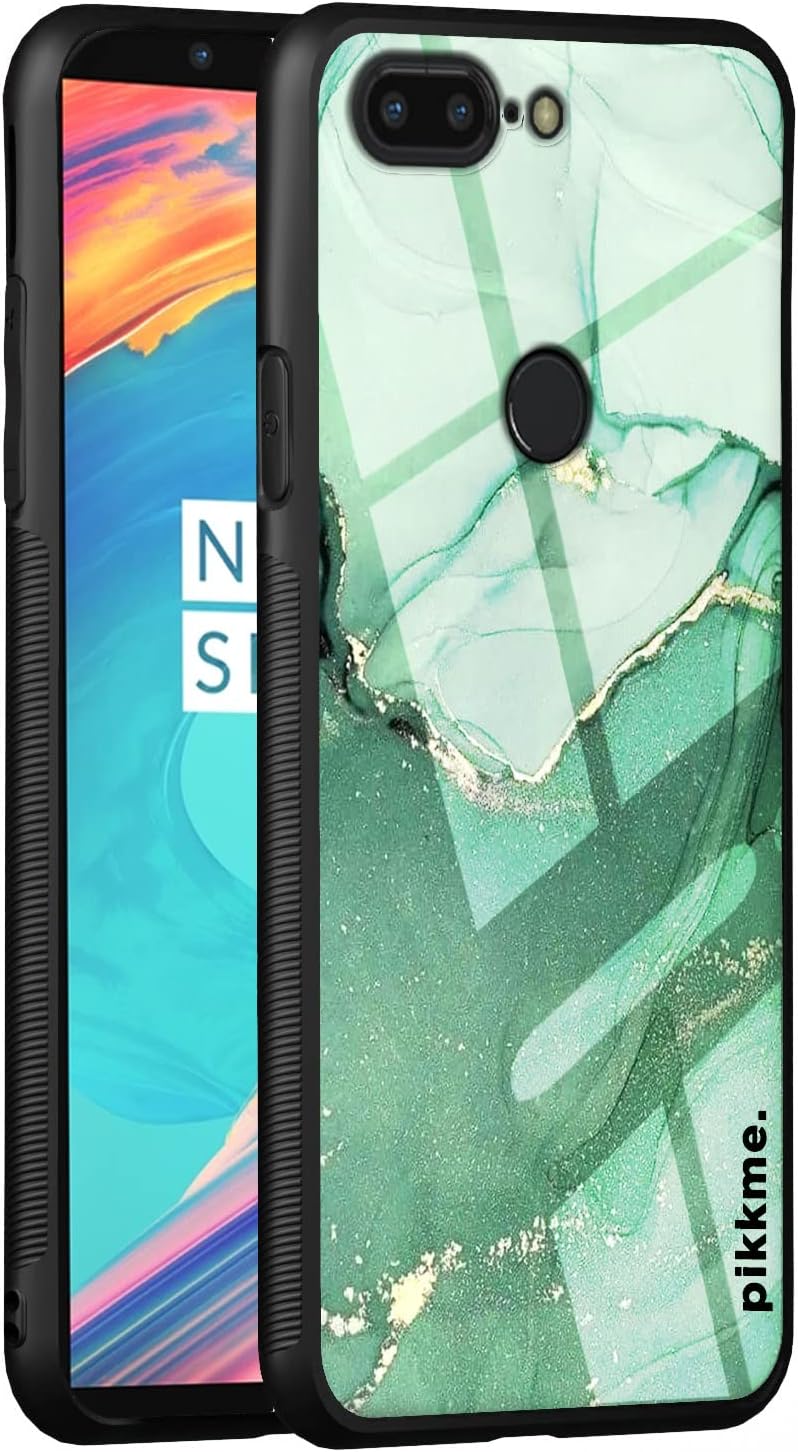 Pikkme Oneplus 5T Back Cover | Ultra Hybrid Printed Green Gold Marble ...