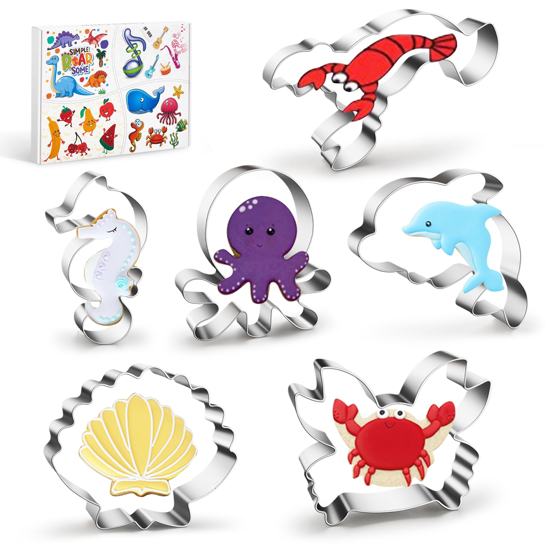 Amazon.com: WGPG Under The Sea Creatures Cookie Cutters - 6PCS Large ...