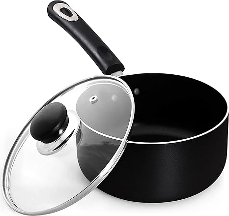 KICHLY Sauce Pan 18cm, 1.9L - Non Stick Saucepan with Lid - Induction ...