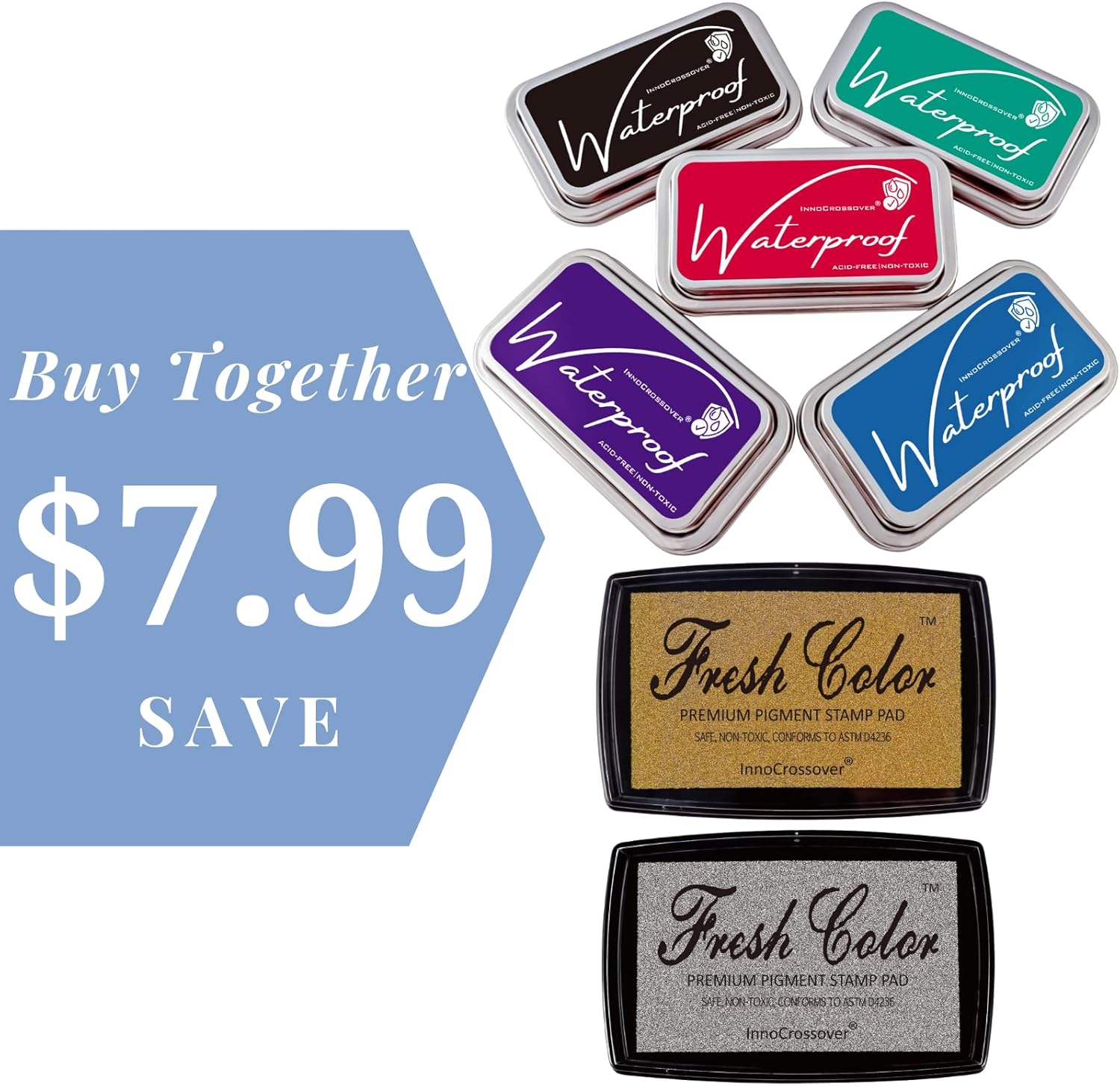 Amazon.com: Best Stamp Metallic Pigment Ink Pad - Gold and Silver & 5 ...