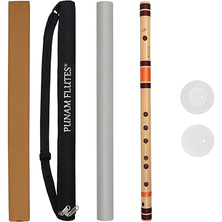 Foxit Professional Flutes C Sharp Medium Right Hand Bansuri Size 18.5 ...