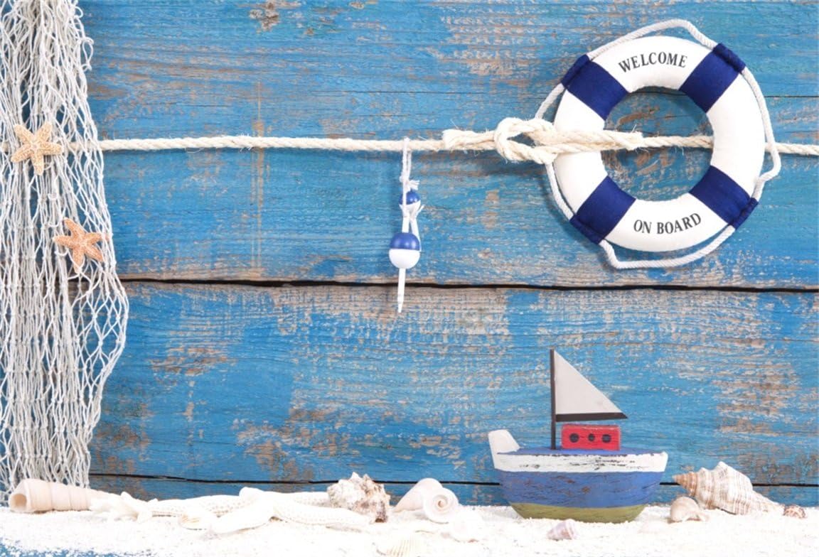 Amazon.com : AOFOTO 8x6ft Nautical Style Backdrop Mariner Seafaring ...
