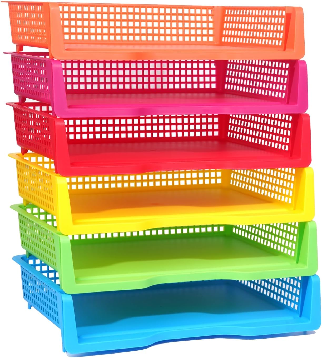 Amazon.com : Kigley 18 Pcs Storage Tray for Classroom Stackable Paper ...