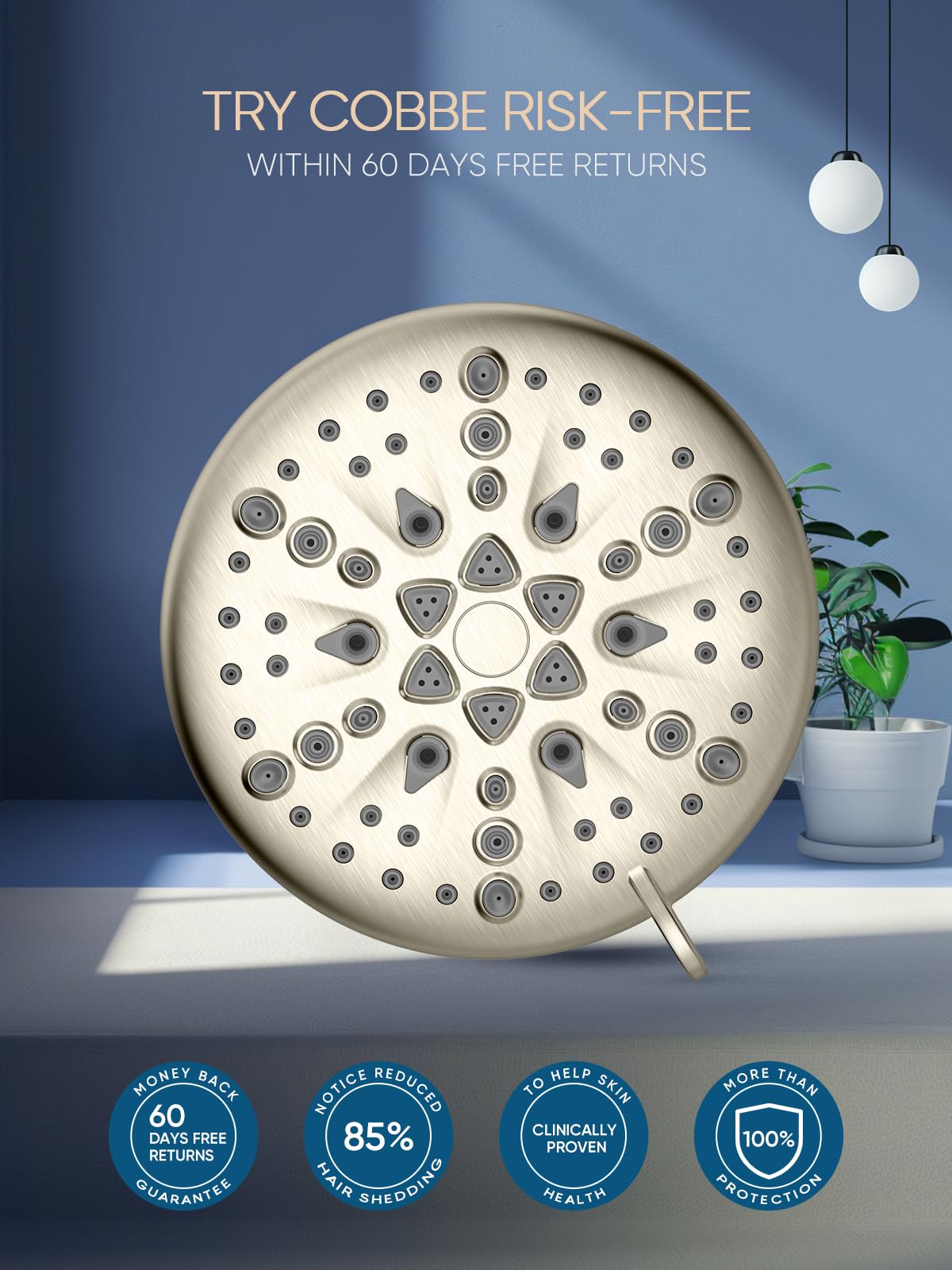 Snapklik.com : Cobbe Filtered Shower Head, 7 Modes High Pressure Shower ...