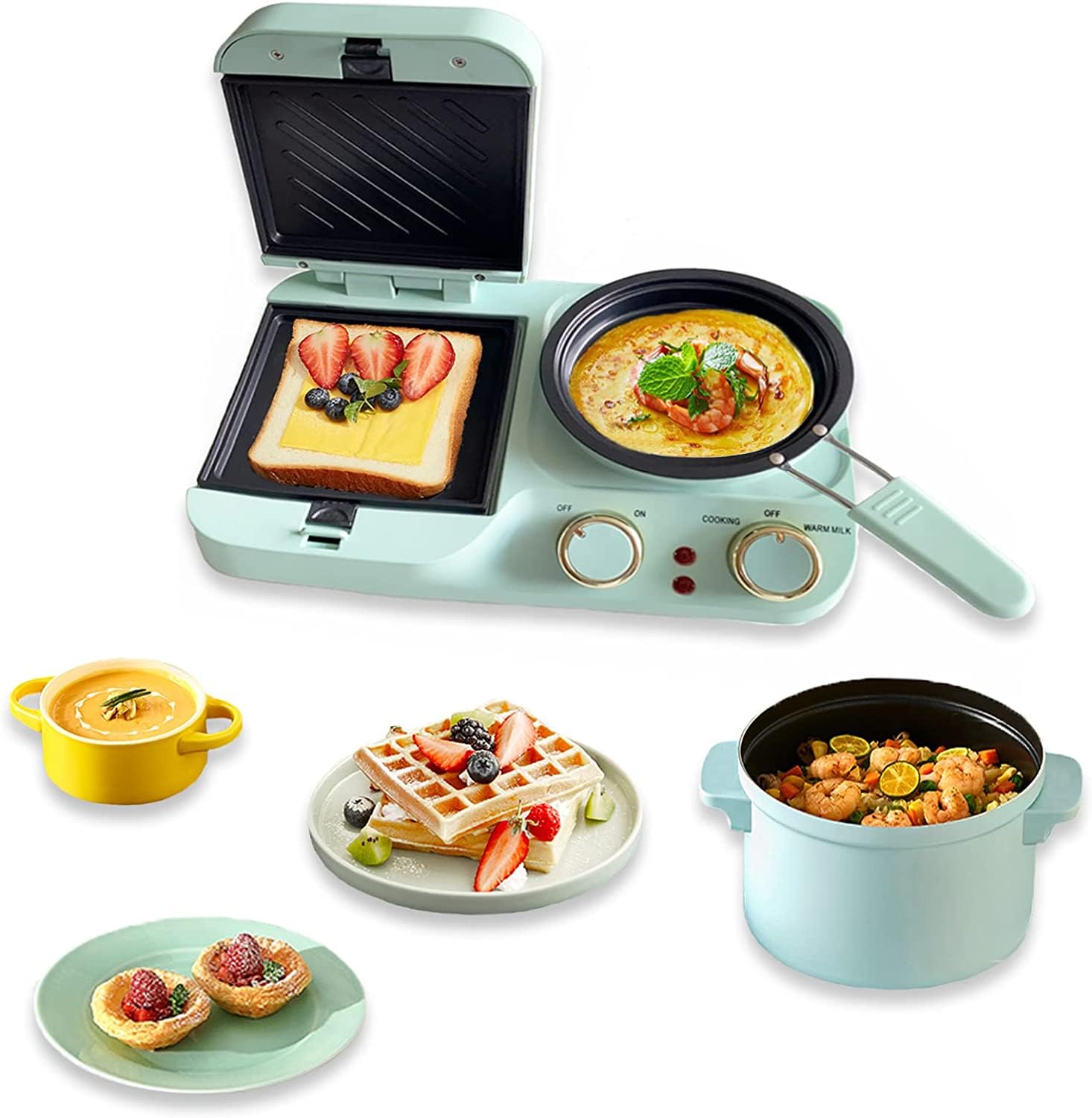 Amazon.com: 3in 1 Breakfast Station, 110V Electric Breakfast Machine ...