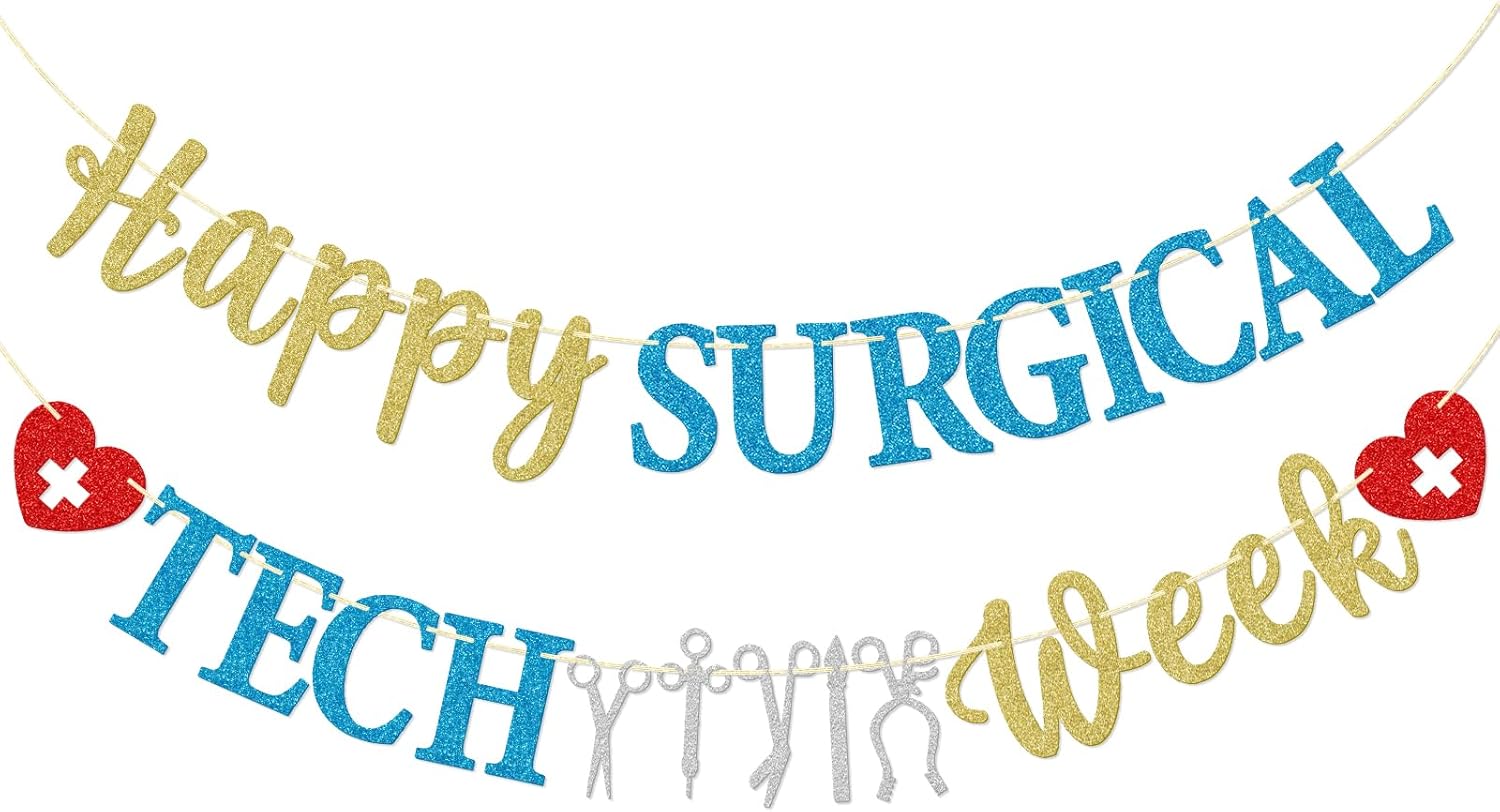 Amazon.com: Firefairy Happy Surgical Tech Week Banner, Pre-strung ...