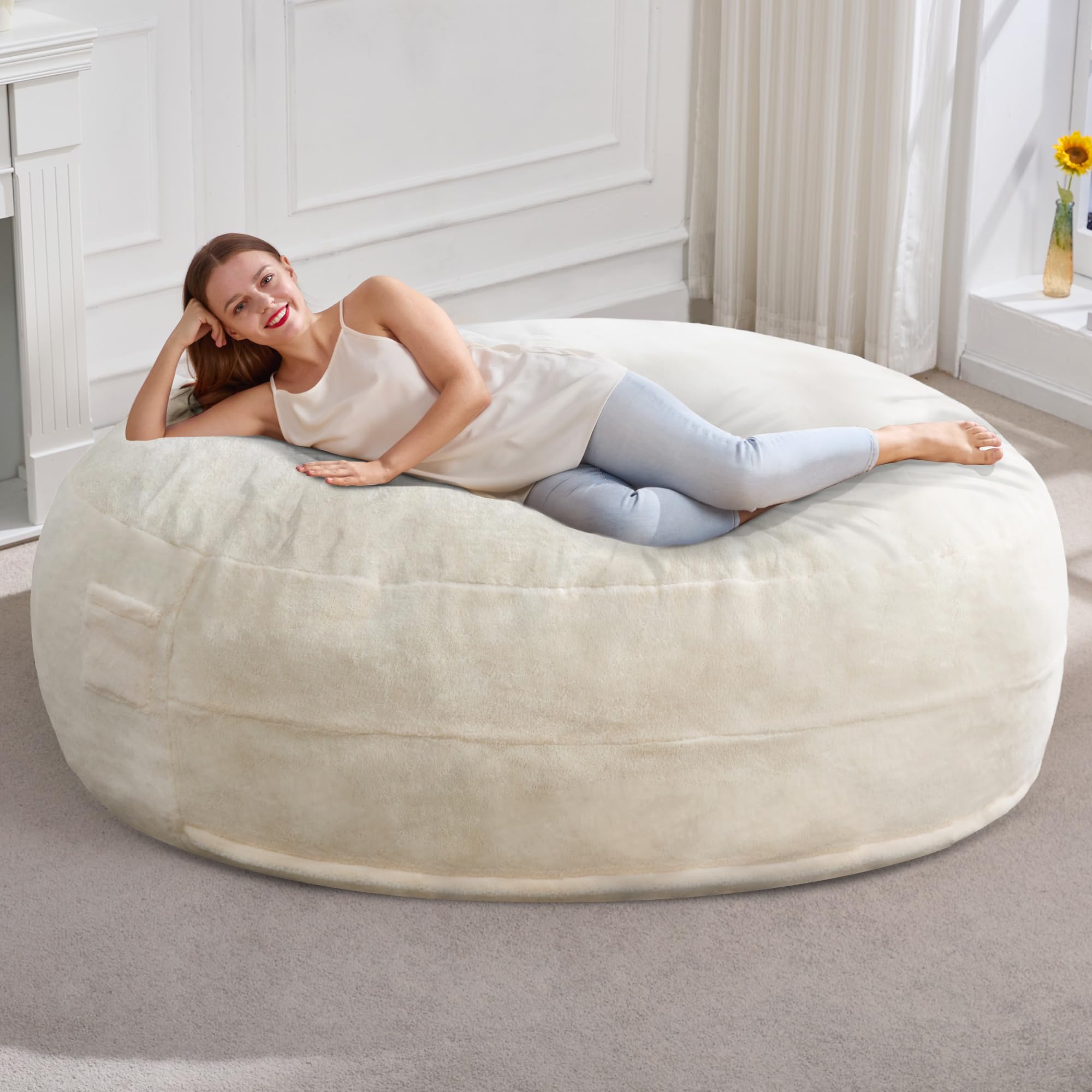 Amazon.com: Hobestluk 6ft Bean Bag Chairs for Adults Large Beanbag ...
