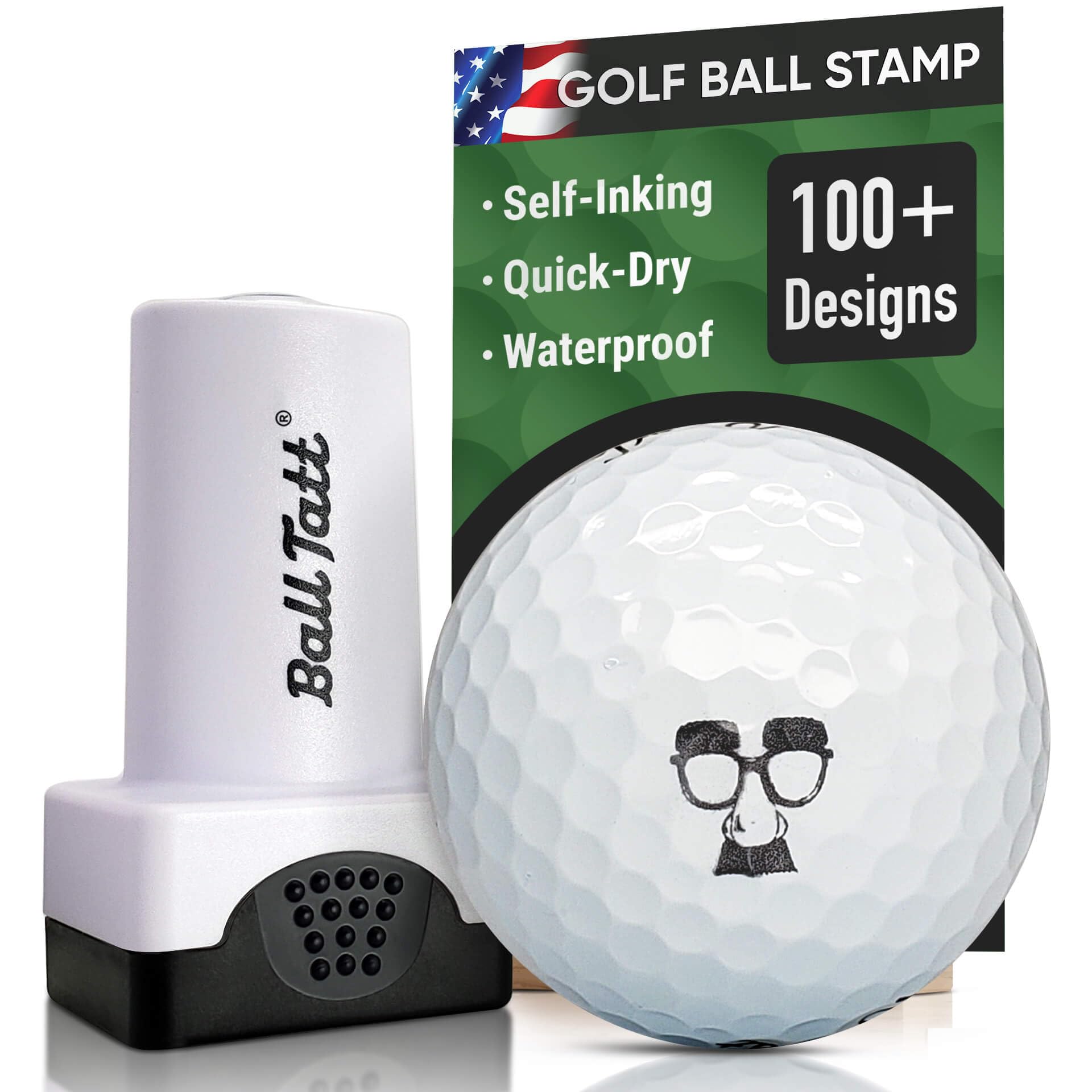 Snapklik.com : Moustache Man Golf Ball Stamp, Golf Ball Stamper, Self ...