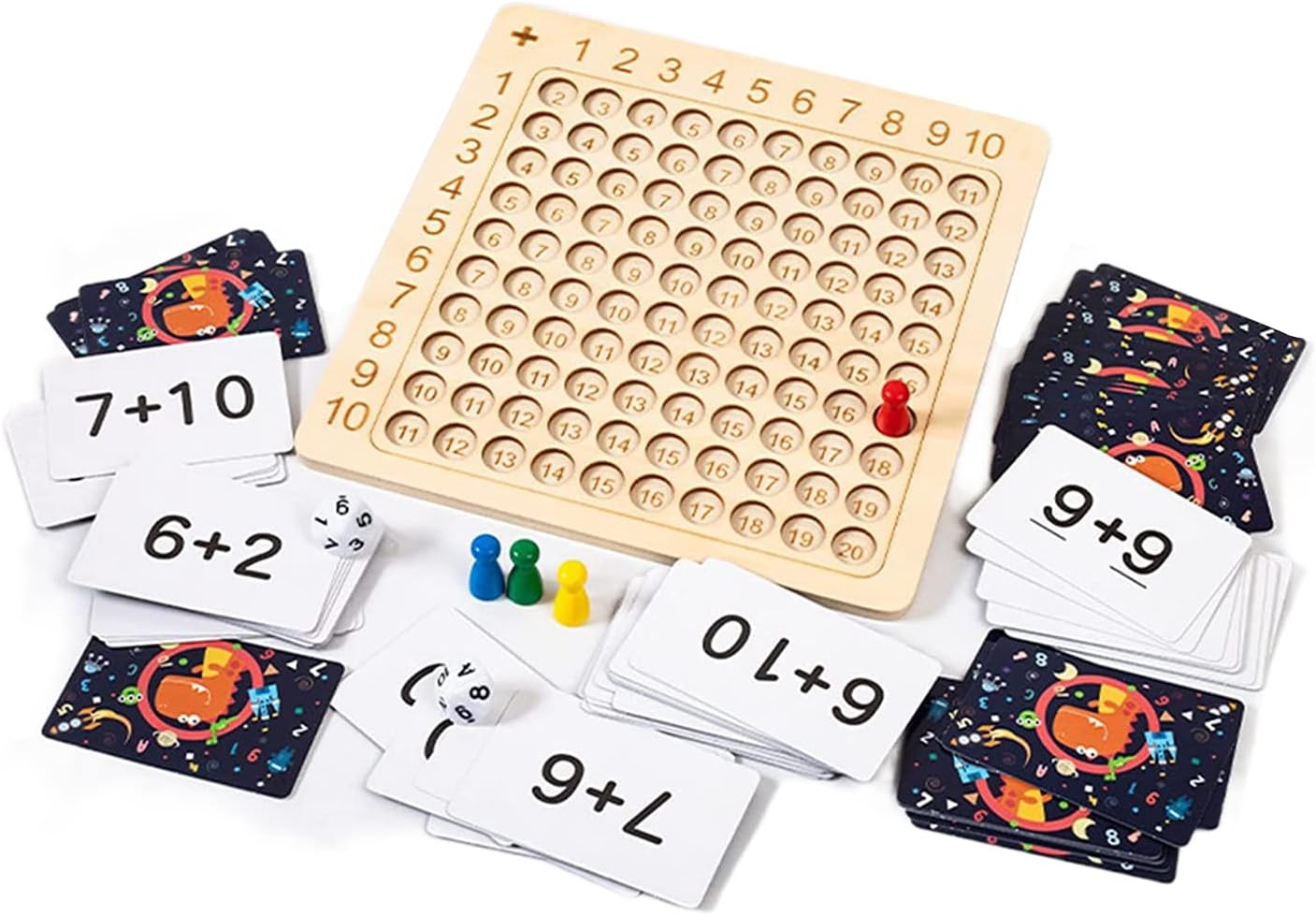 Amazon.com: Wooden Math Addition Board,Montessori Multiplication Board ...
