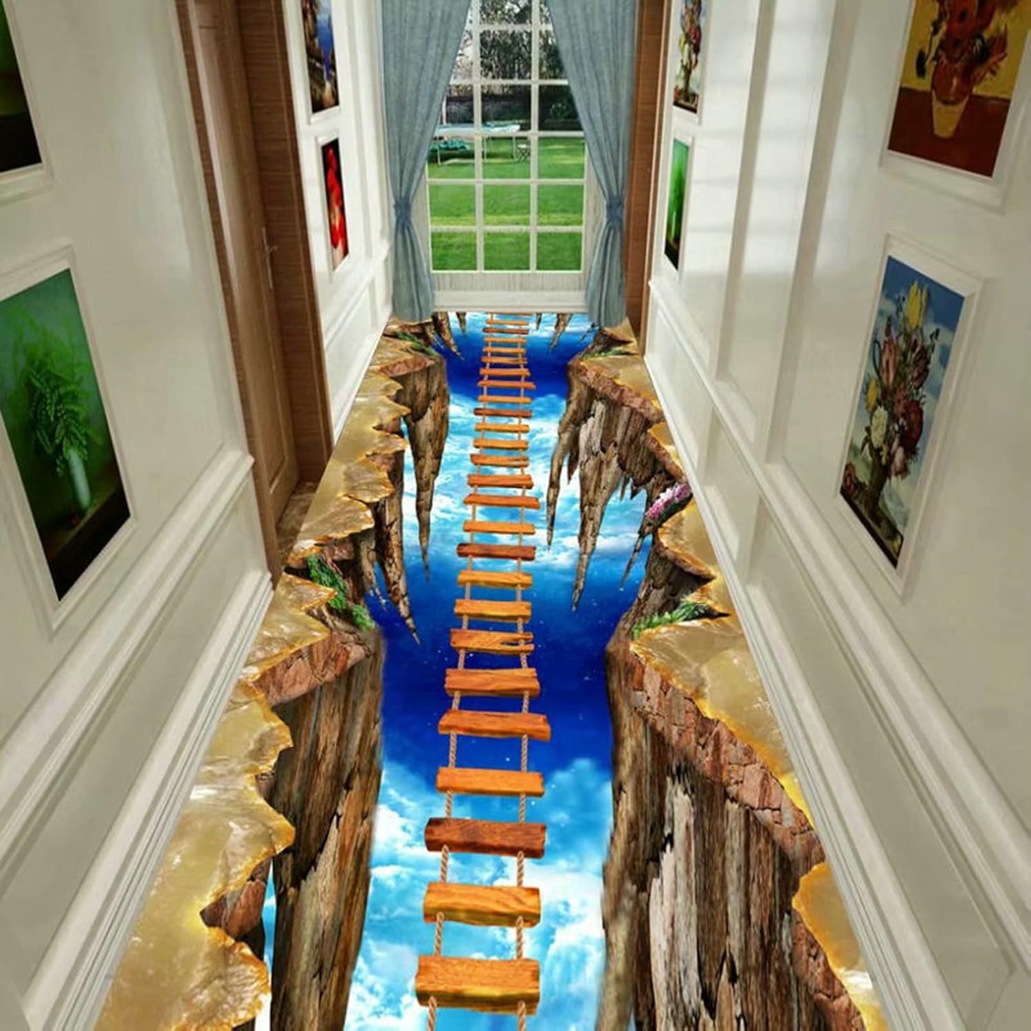 Amazon.com: Area Rugs Long Hallway Floor Mats,3x3 FT 3D Sky Stairs ...