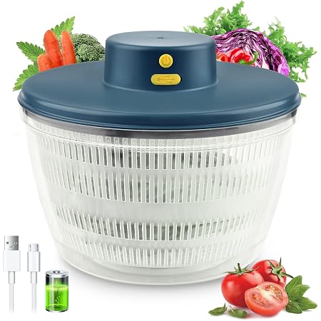 Amazon.com: 𝐄𝐋𝐄𝐂𝐓𝐑𝐈𝐂 𝐒𝐀𝐋𝐀𝐃 𝐒𝐏𝐈𝐍𝐍𝐄𝐑, WeluvFit Lettuce Spinner with 𝐔𝐒𝐁 ...