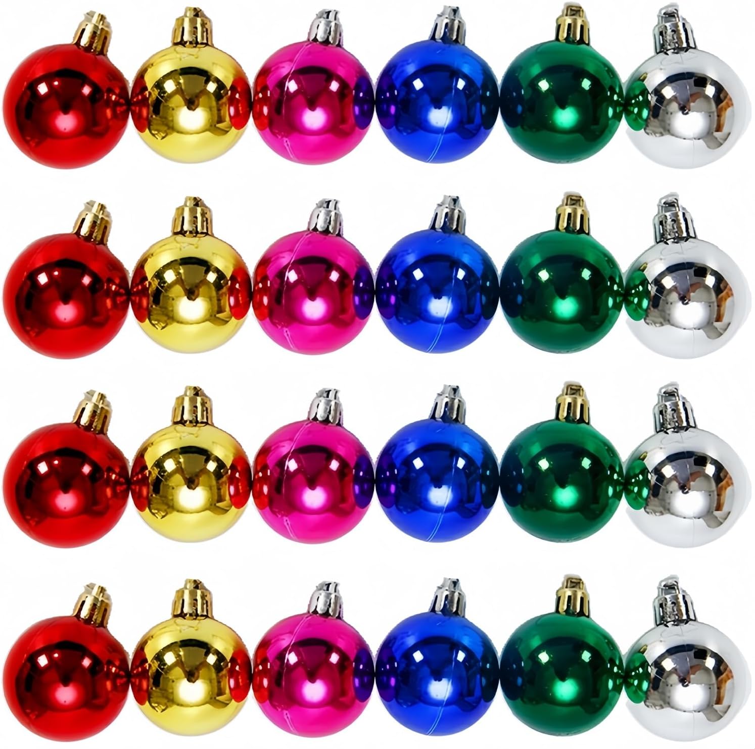 Amazon.com: 24 Pack Multicolor Mini Ball Ornaments Balls Set of 8 Color ...