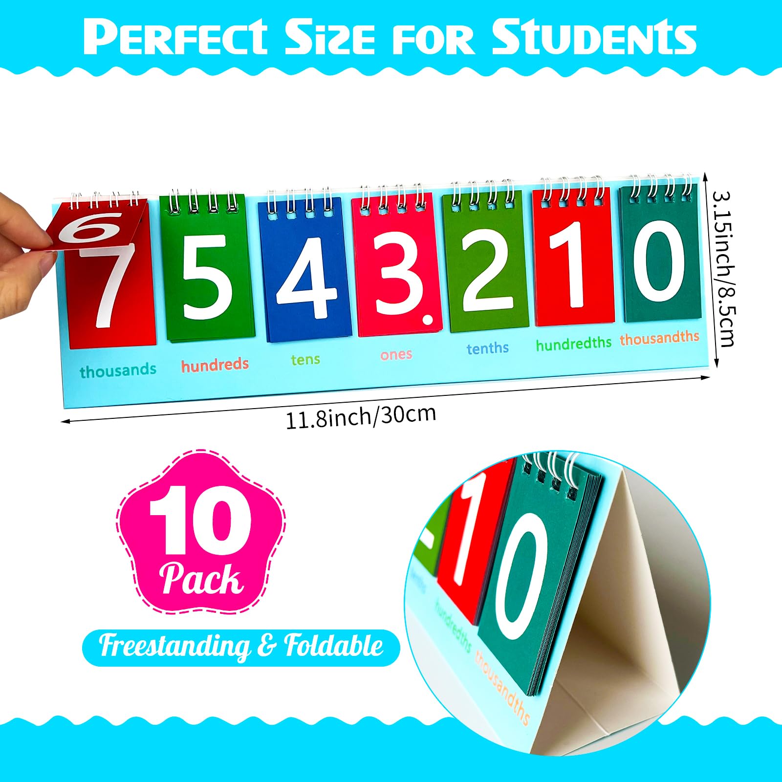 Snapklik.com : 10 Pack Student Place Value Flip Chart Double-Sided