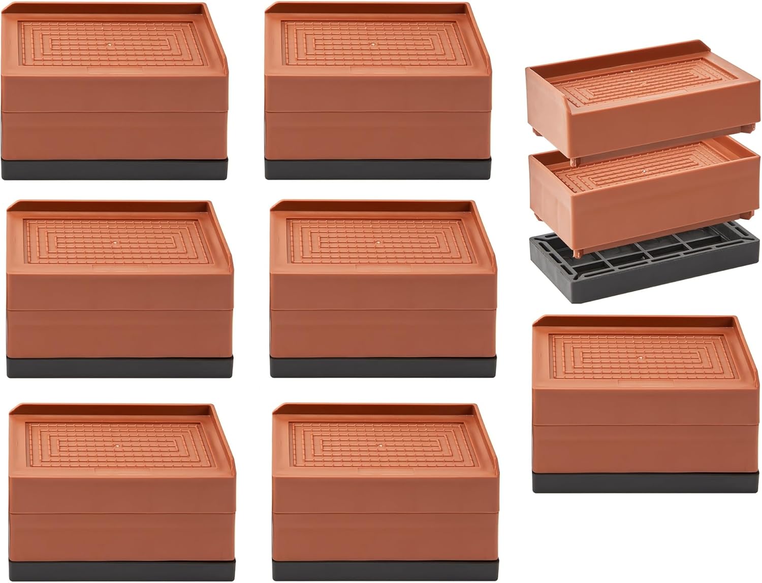 MAGIIN Furniture Risers 3 inch, Bed Risers, Rectangular Stackable Bed ...