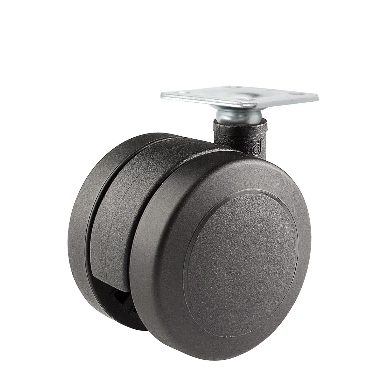 Twin Wheel Caster Solutions TWUN-60U-P02-BK 2.36" Diameter Nylon Wheel ...