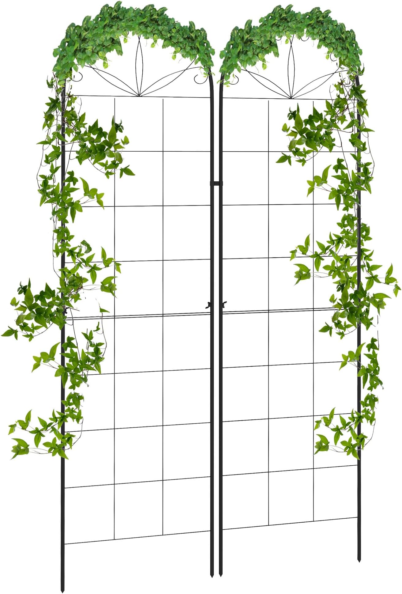 Outsunny Set of 2 Garden Trellis, Metal Trellis for Climbing Plants ...