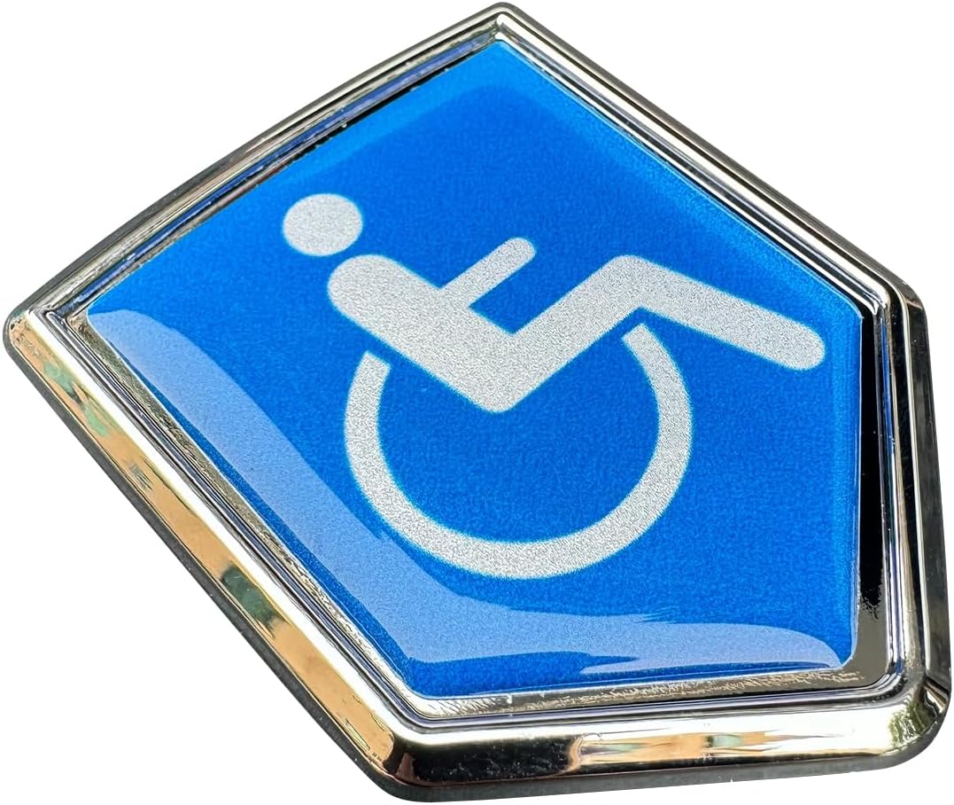 Amazon.com: Handicapped Decal Car Chrome Emblem Shield Shape Sticker ...