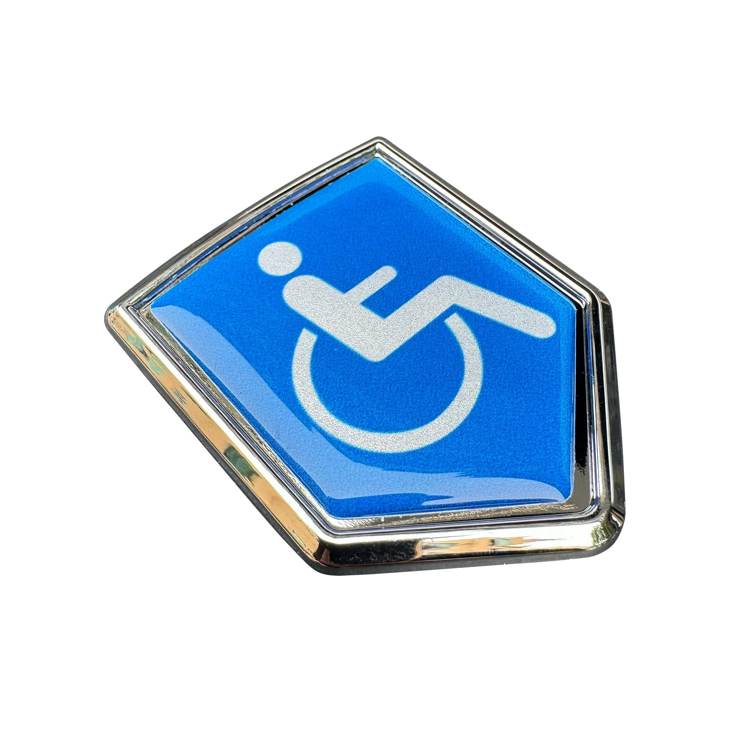 Amazon.com: Handicapped Decal Car Chrome Emblem Shield Shape Sticker ...