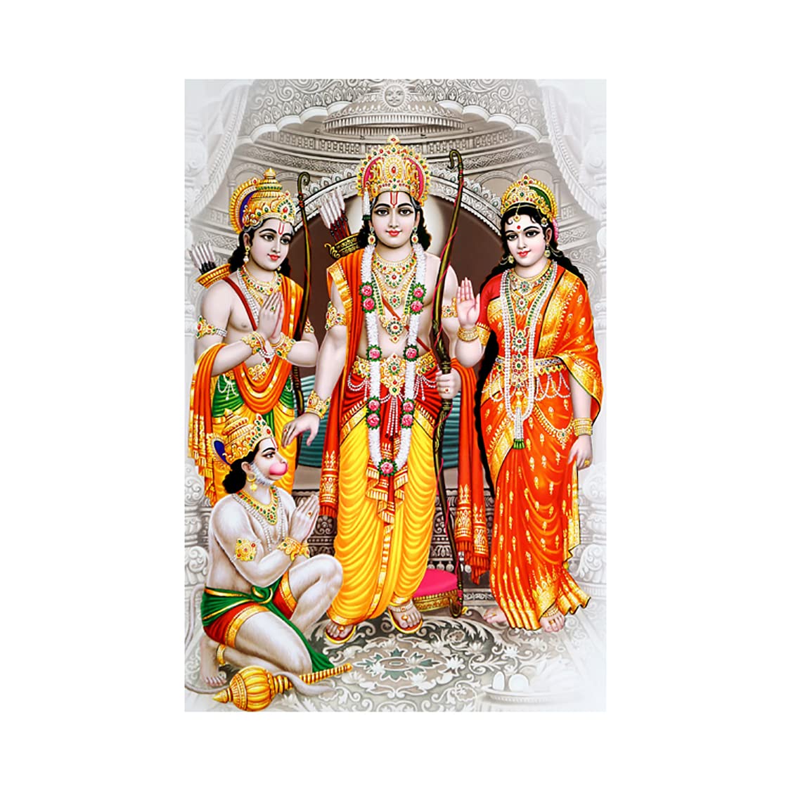 Dharvika Innovations Shree Ram Darbar Poster big size |Shri Ram Poster ...