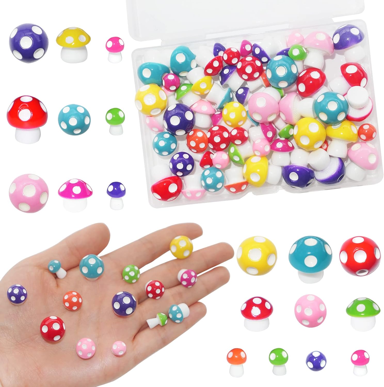HADDIY Mini decoraciones de hongos, 60 piezas de pequeñas figuras de ...