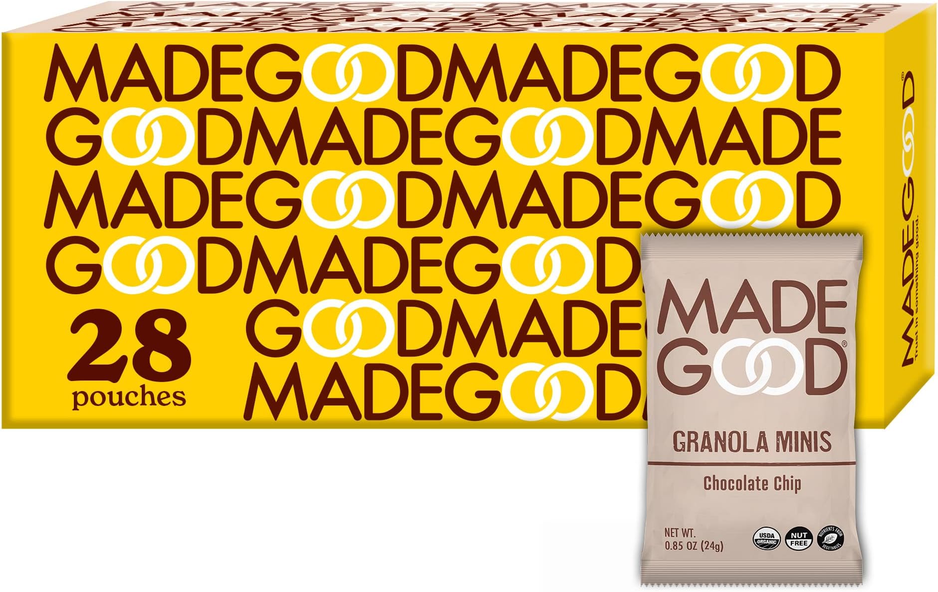 Amazon.com: MadeGood Chocolate Chip Granola Minis, 28 Count, Organic ...