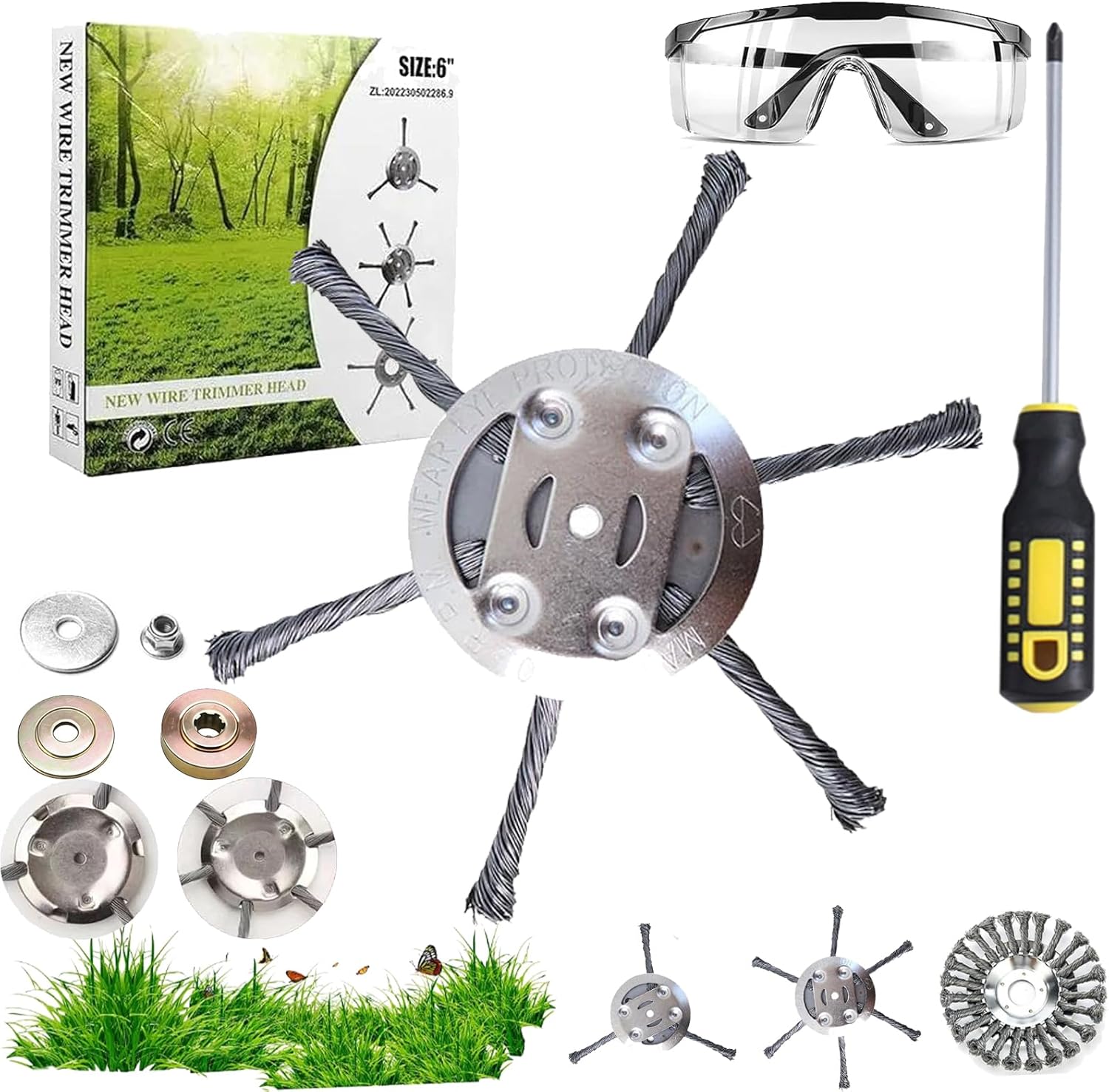 Amazon.com: DENGWANG Universal Steel Wire Trimmer Head, 10 Inches ...