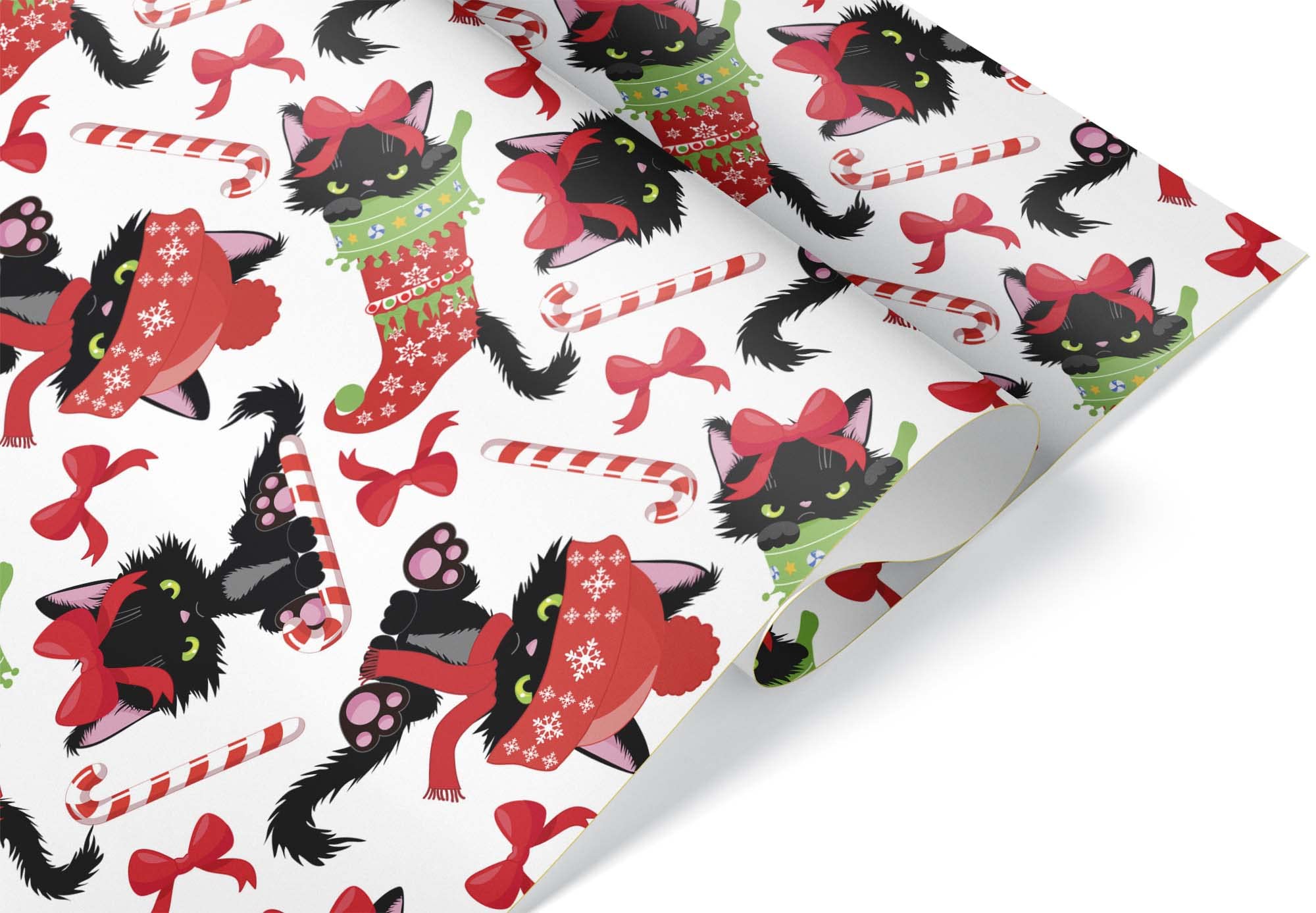 Amazon.com: Cute Sassy Cat Gift Wrap Kitten Christmas Wrapping Paper ...