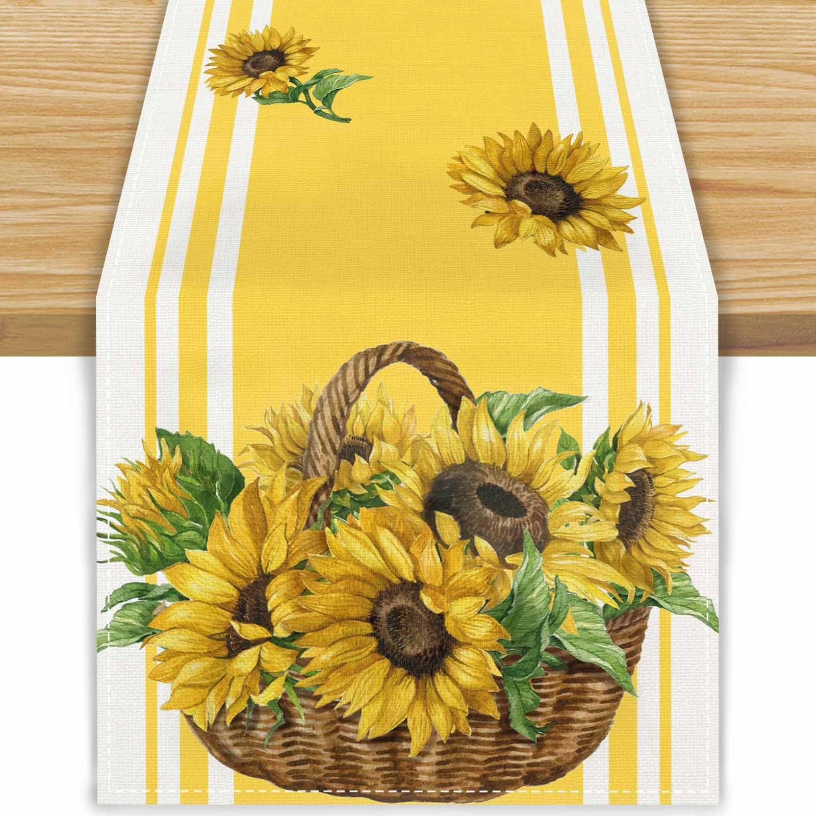 Amazon.com: Mindsoft Summer Fall Sunflower Table Runner 13 x 70 Inch ...