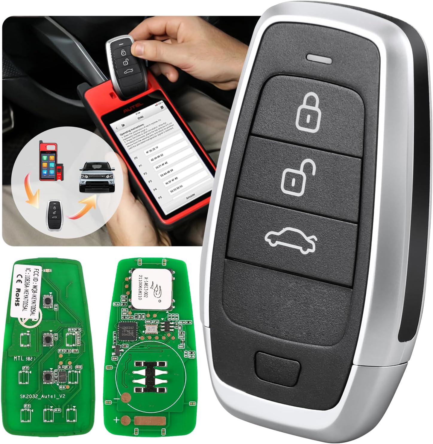 Amazon.com: Autel Original Universal Key Fob Replacement, Programmable ...