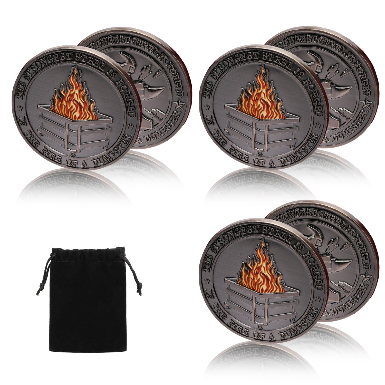 Amazon.com: 5PCS Dumpster Fire Challenge Coin, Dumpster Fire Desk ...