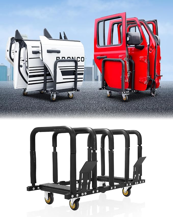 Amazon.com: ROADER for Jeep Door Holder, Door Rack Storage Cart Hanger ...